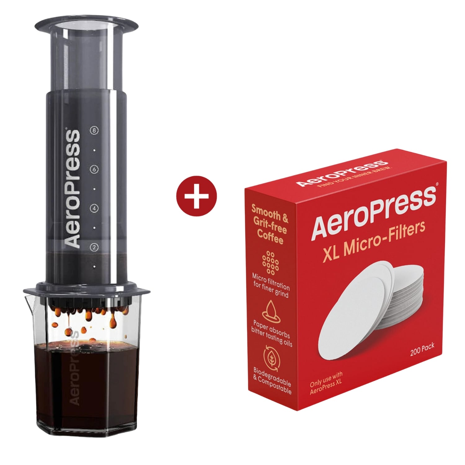 AeroPress Original Coffee & Espresso Maker XL + XL Filters ...