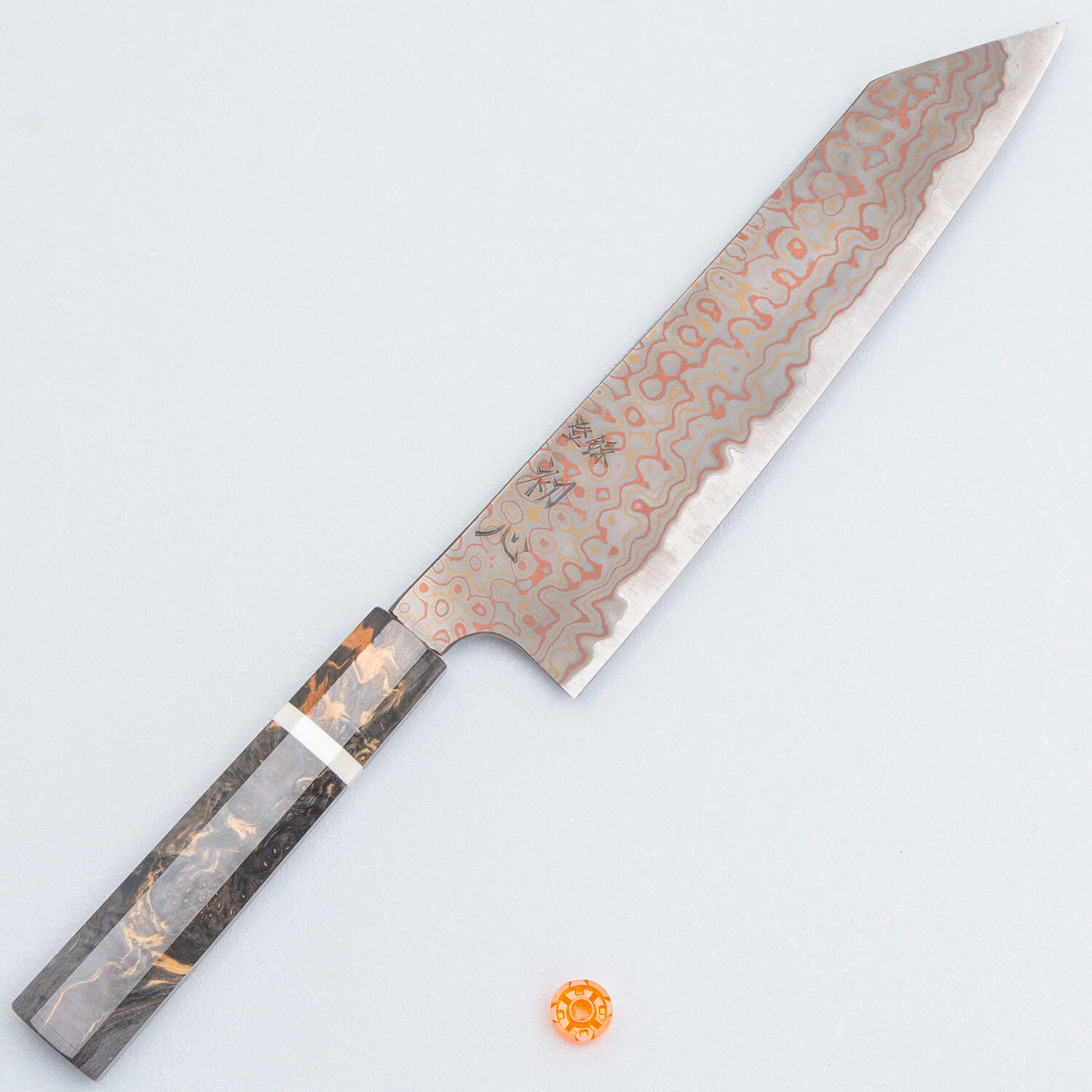 Hatsukokoro Irodori Aogami 2 Rainbow Kiritsuke 24 cm - HK-HK-IRO-A2-24-GY-BI | Meesterslijpers.nl