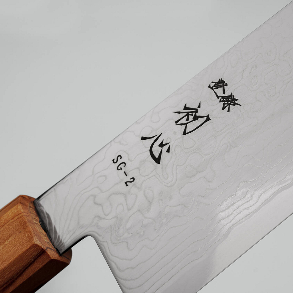 Hatsukokoro Ryuhyo SG2 Damast Olive Bunka 18 cm | Knivesworld.eu