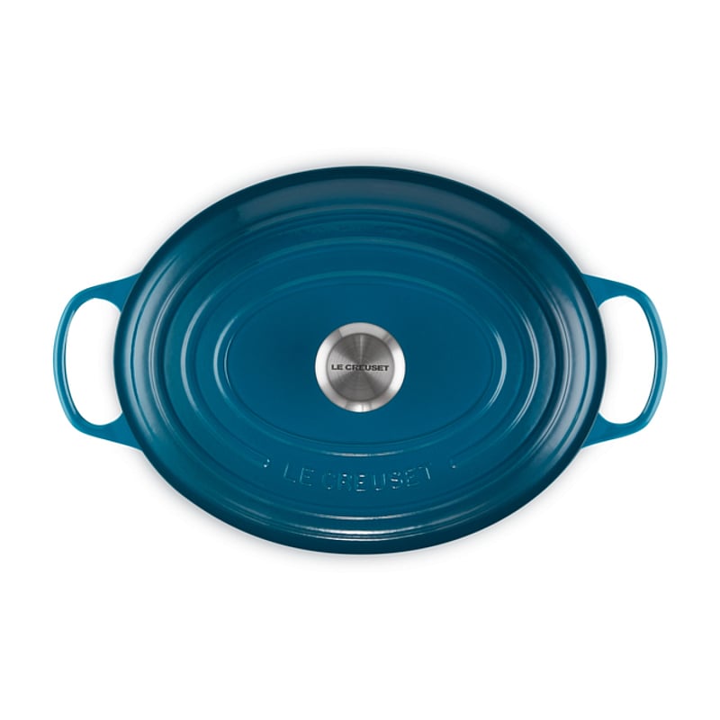 Le Creuset Signature Casserole Oval 31 cm Deep Teal | Knivesworld.eu
