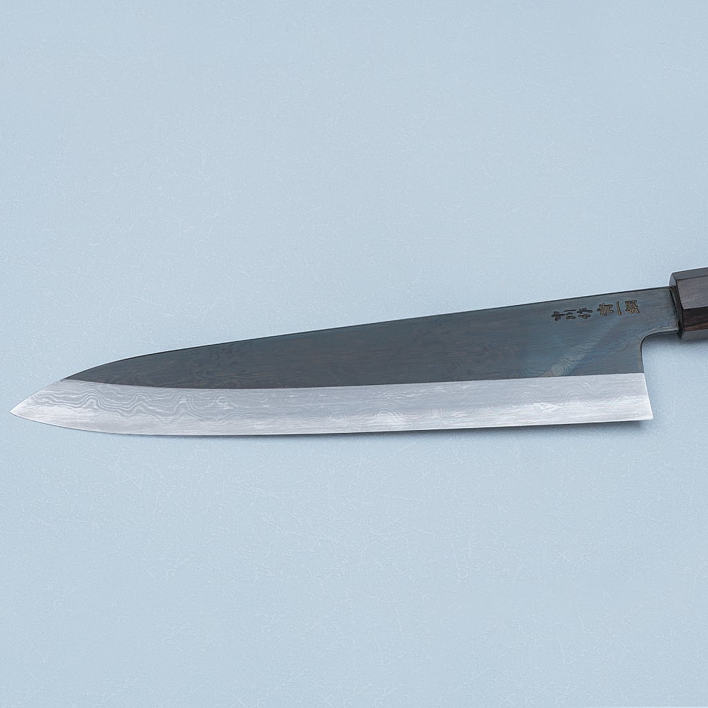 Nakagawa Satoshi Aogami #1 Damast Kurouchi Gyuto 24 | Knivesworld.eu