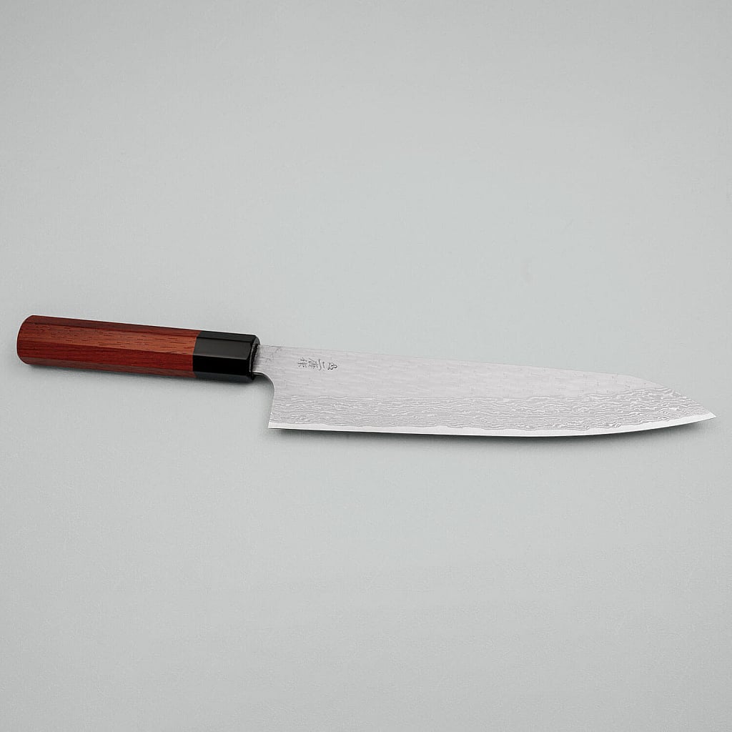 Nigara VG-XEOS Tsuchime Migaki Padouk Gyuto 24 cm | Knivesworld.eu