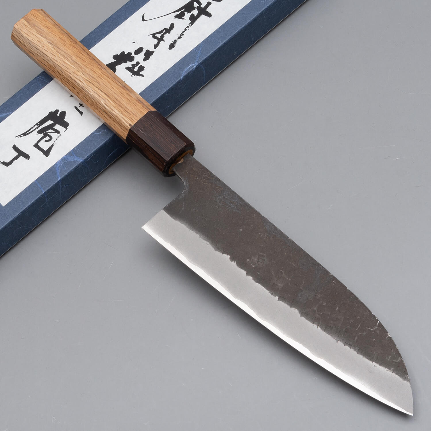 Shiro Kamo Aogami Super Kurouchi Santoku 16.5 cm | Knivesworld.eu