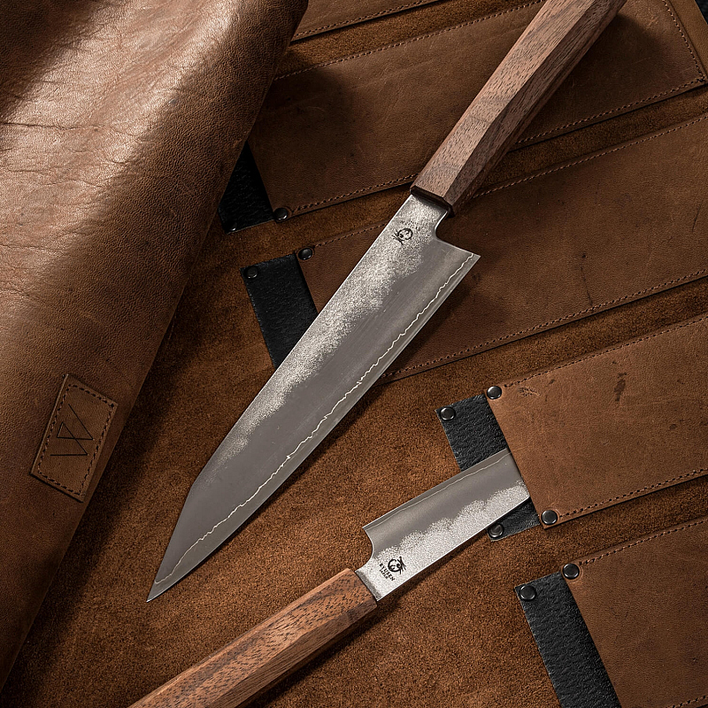 Wunschleder Knife Roll Folder Vintage Horse Leather Cognac 6-Fold ...