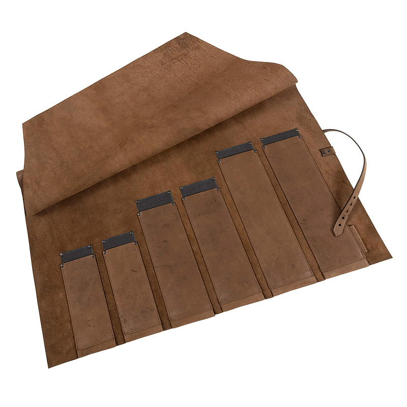 Wunschleder Knife Roll Folder Vintage Horse Leather Cognac 6-Fold ...