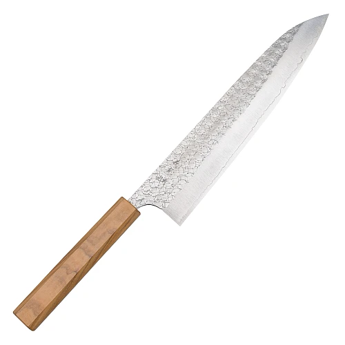 Yoshimi Kato SG2 Minamo Olive Gyuto 24 cm - D-2206 | Knivesworld.eu